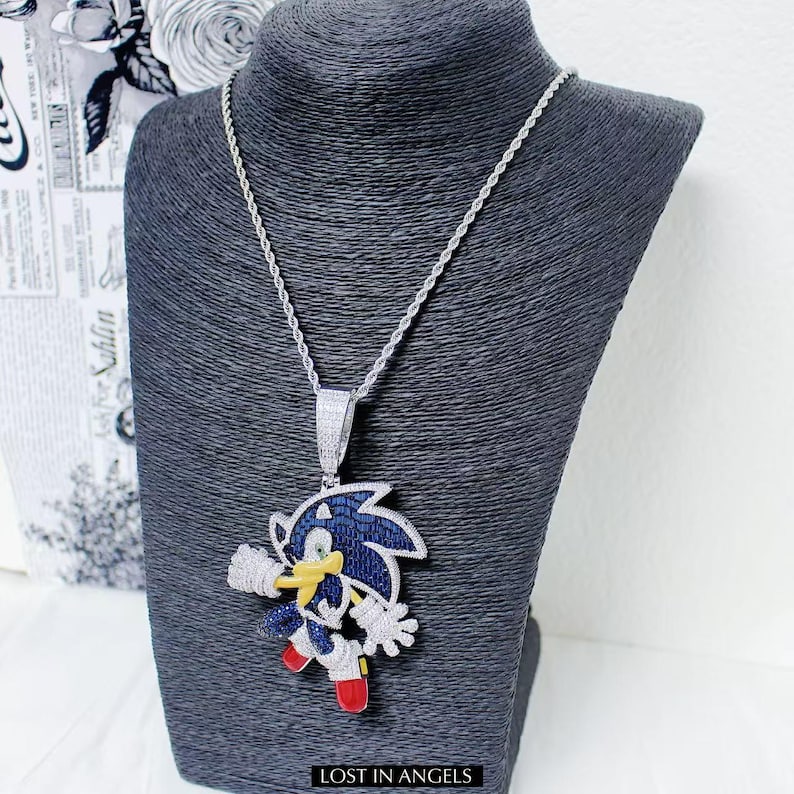 Bling Hip-hop Sonic the Hedgehog Pendant – Iced Out Bold Bling W/ CZ ...