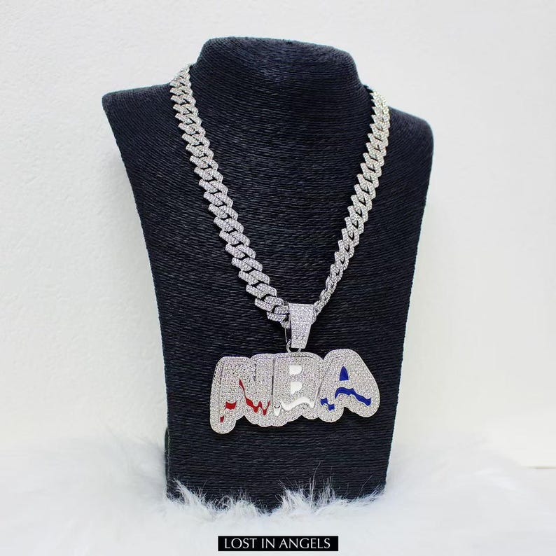 Hip Hop Basketball Cuban Link Chain | NBA Inspired Jewelry | Iced Out ...
