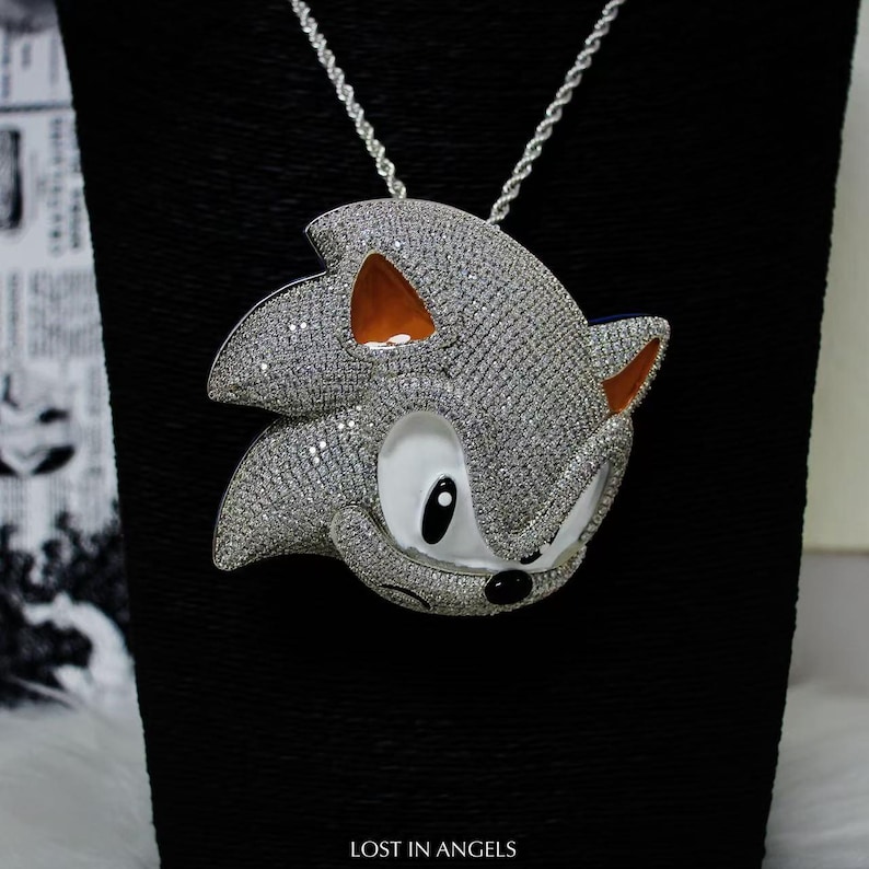 Iced Out Sonic 3D Pendant: CZ Bling Hip-hop Jewelry - Etsy