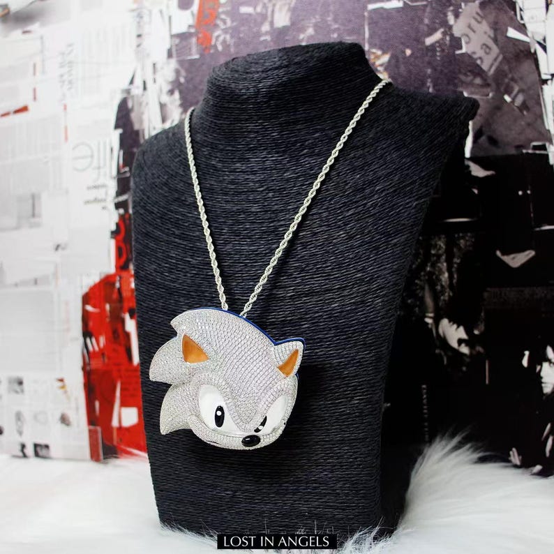 Iced Out Sonic 3D Pendant: CZ Bling Hip-hop Jewelry - Etsy