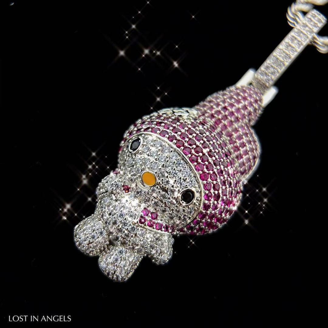 Bling Y2K Melody Pendant Necklace: Zirconia Cartoon Charm - Etsy