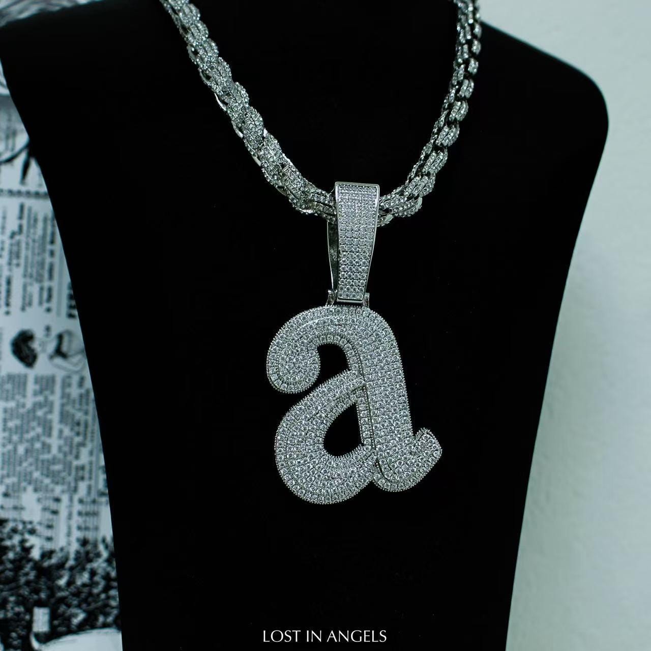 Iced Out Letter " a " Pendant Necklace: Kendrick Lamar Inspired Hip-hop ...
