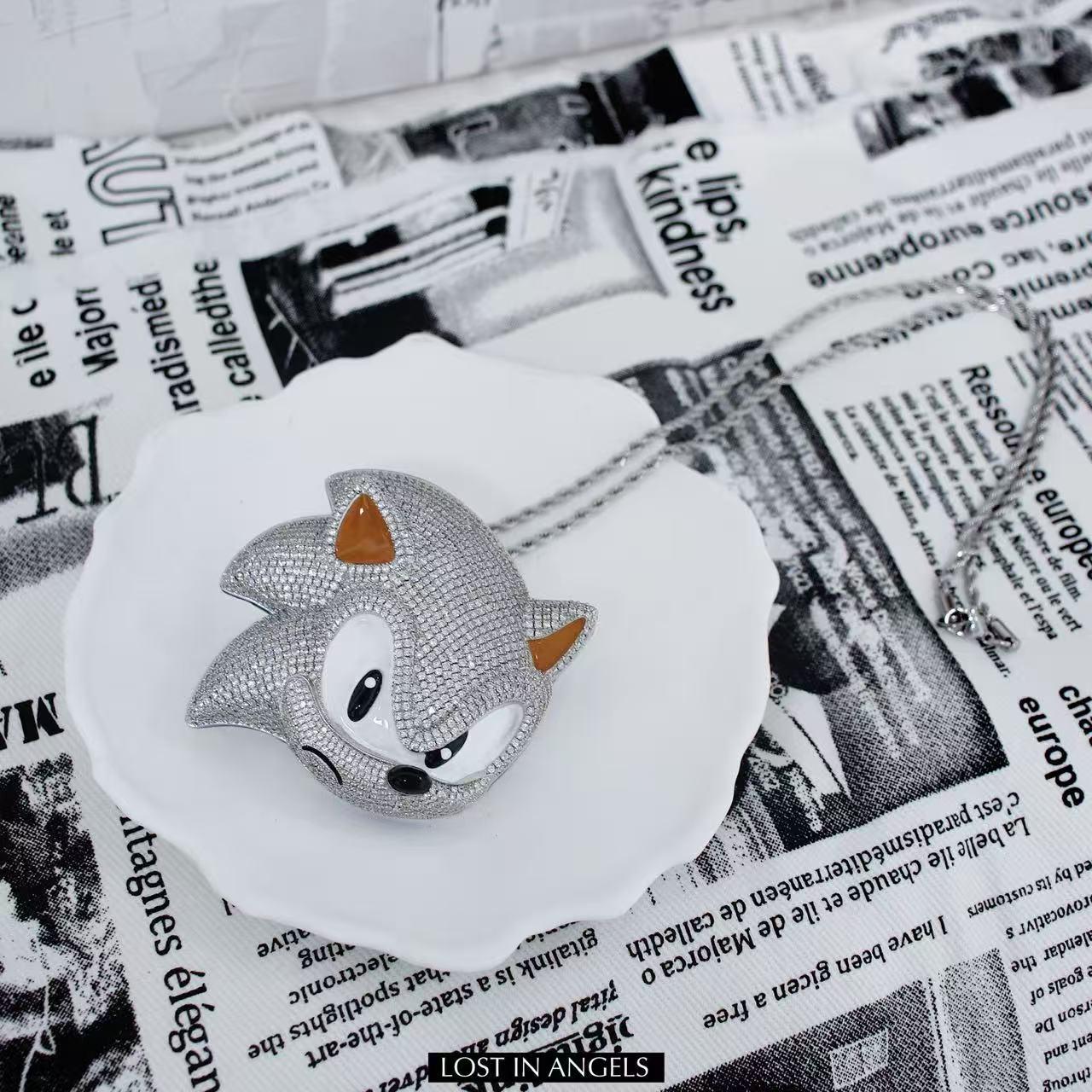 Iced Out Sonic 3D Pendant: CZ Bling Hip-hop Jewelry - Etsy
