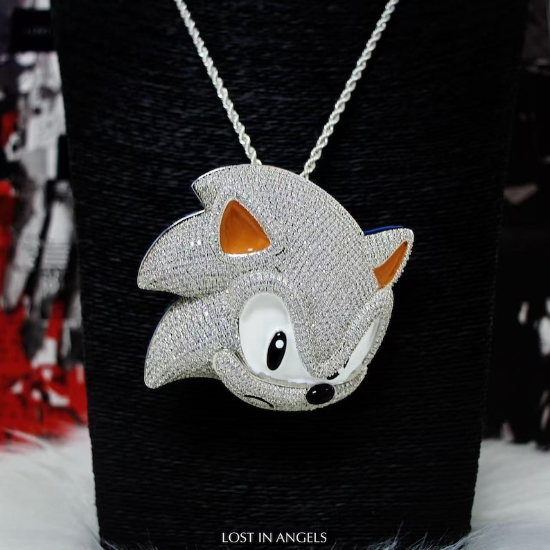 Iced Out Sonic 3D Pendant: CZ Bling Hip-hop Jewelry - Etsy