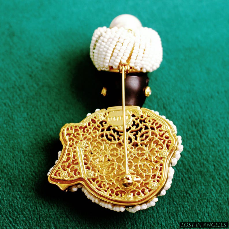 Vintage Style Moorish Portrait Brooch: Beaded Egyptian Ankh - Etsy