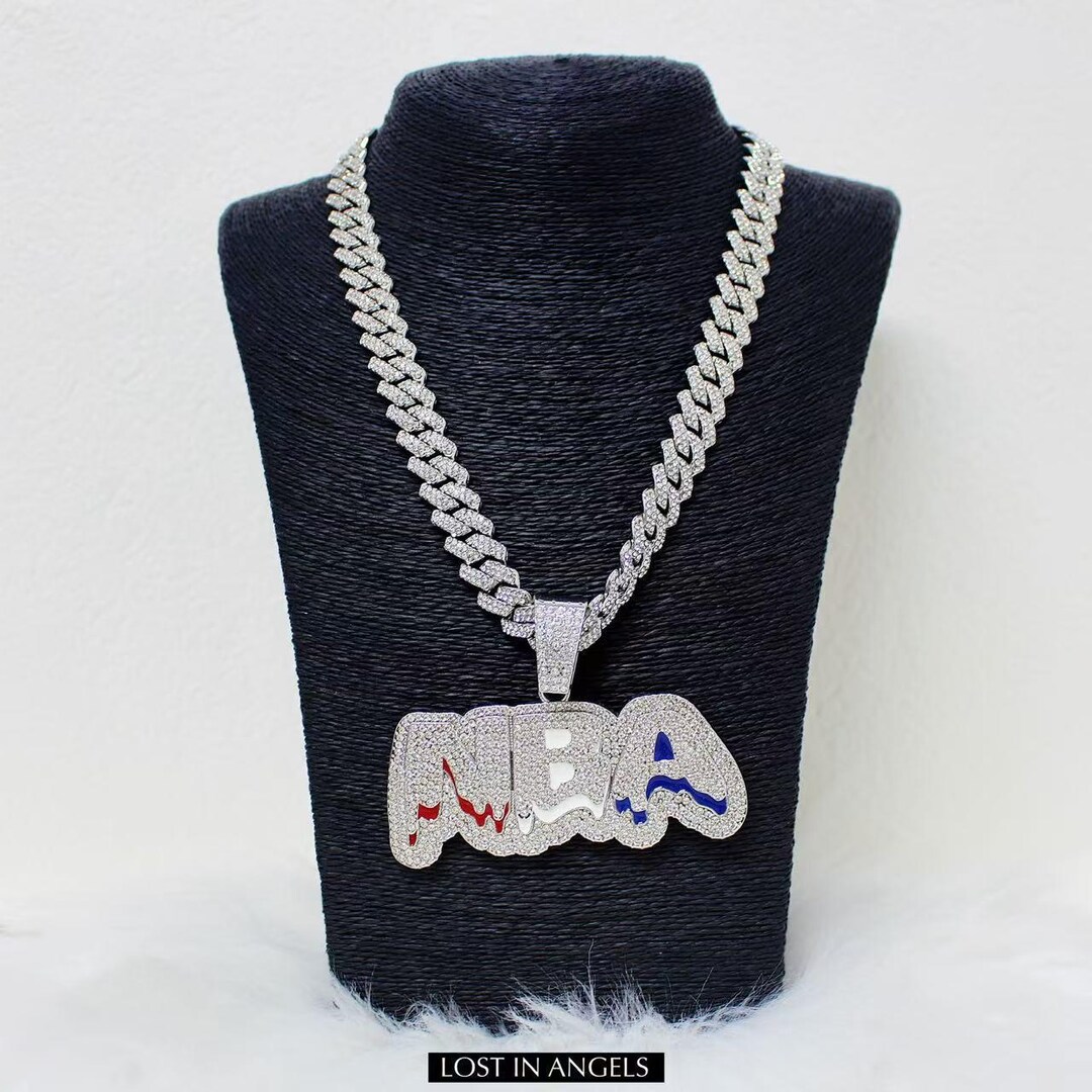 Hip Hop Basketball Cuban Link Chain | NBA Inspired Jewelry | Iced Out ...