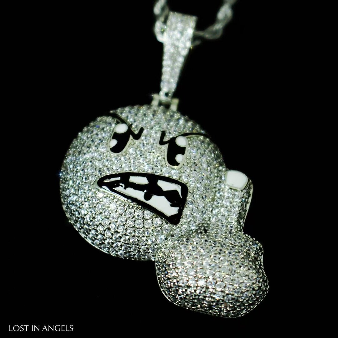 Iced Out Middle Finger Pendant Necklace: Hip Hop Bling Jewelry - Etsy