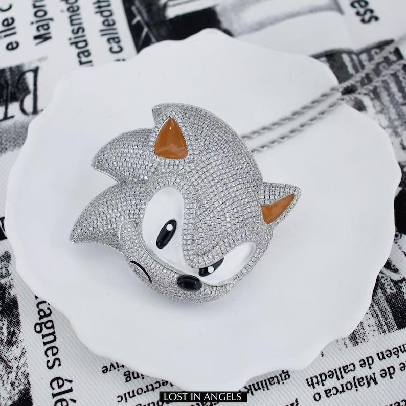 Iced Out Sonic 3D Pendant: CZ Bling Hip-hop Jewelry - Etsy