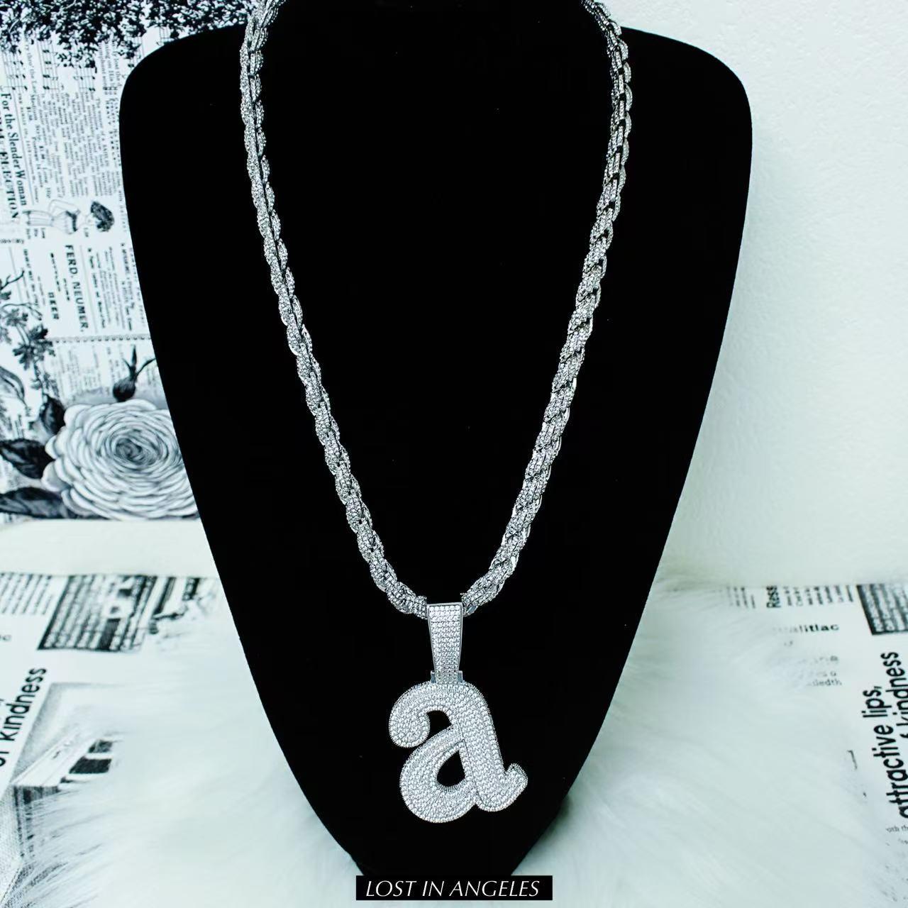 Iced Out Letter " a " Pendant Necklace: Kendrick Lamar Inspired Hip-hop ...