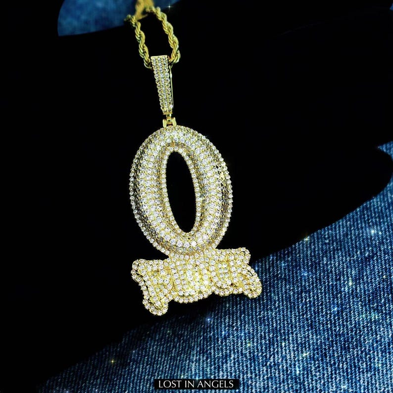 Iced O Block Pendant Necklace: Gold Plated Hip Hop Bling - Etsy Australia