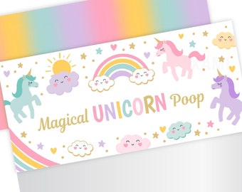 Unicorn Treat Bag Topper Magical Unicorn Fur Labels Unicorn Pastel ...