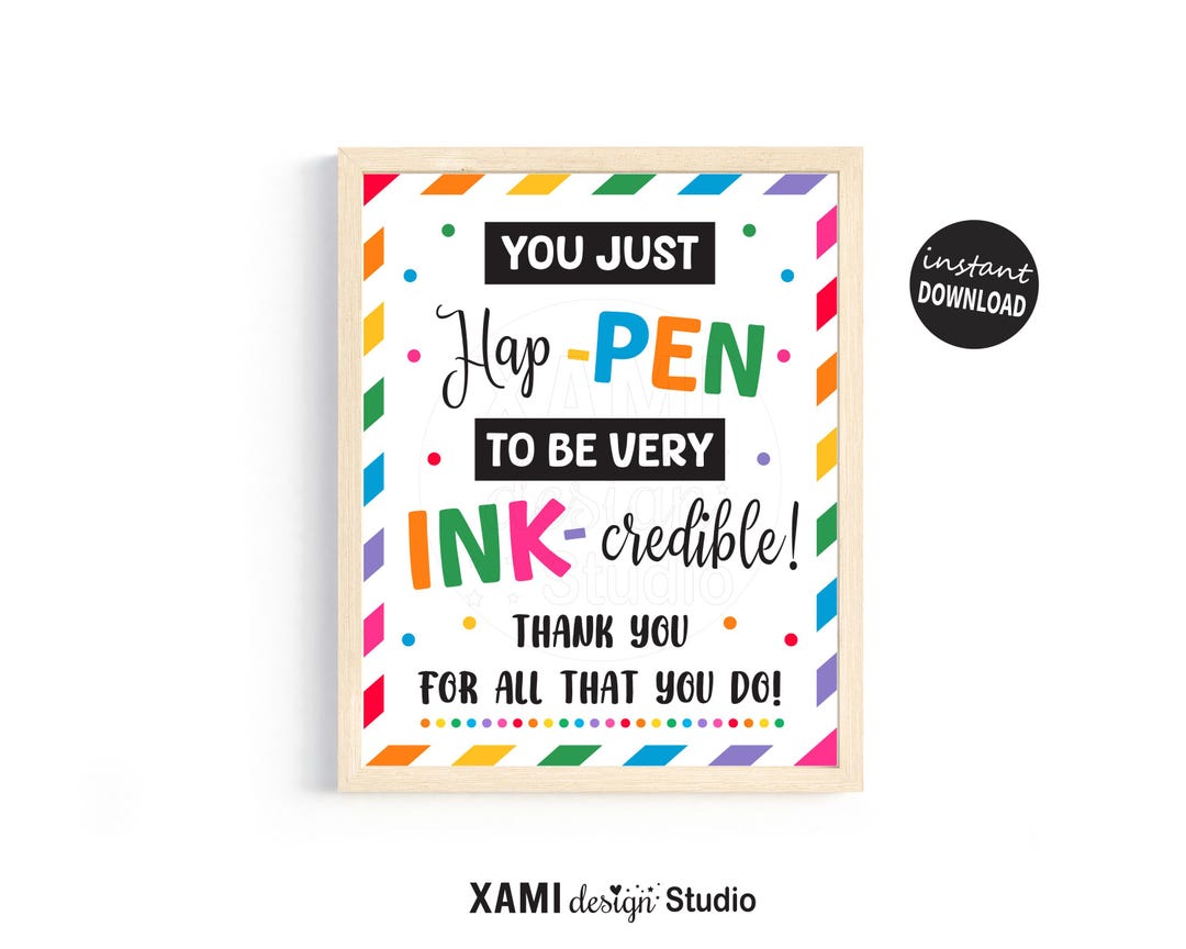 Pen Thank You Sign Hap-pen to Be Ink-credible Employee Staff Nurse ...