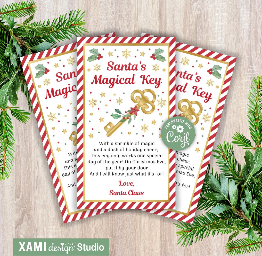 Editable Santa's Magic Key Tag Christmas Magic Key Tag No Chimney ...