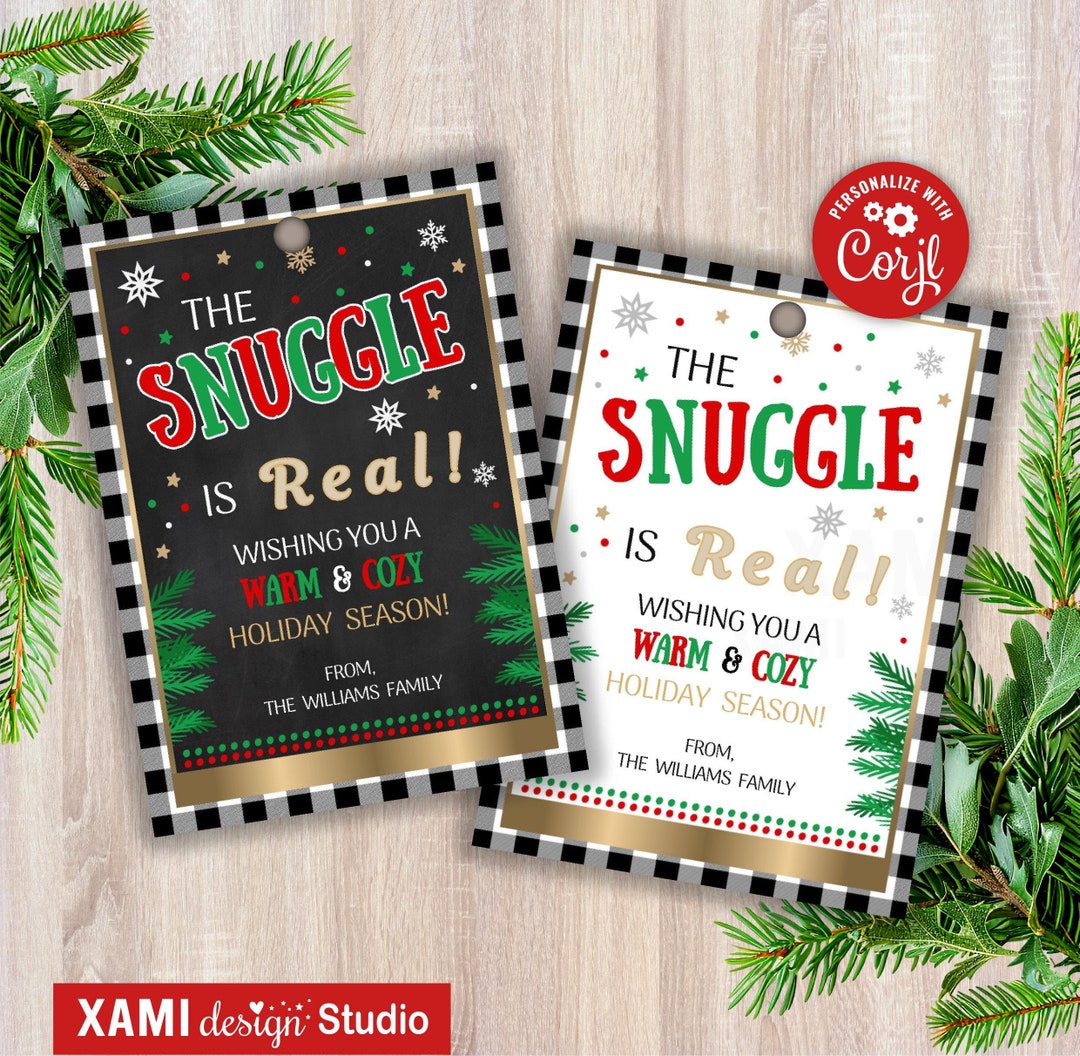 Editable the Snuggle is Real Gift Tag Christmas Gloves Gift Tag Office ...