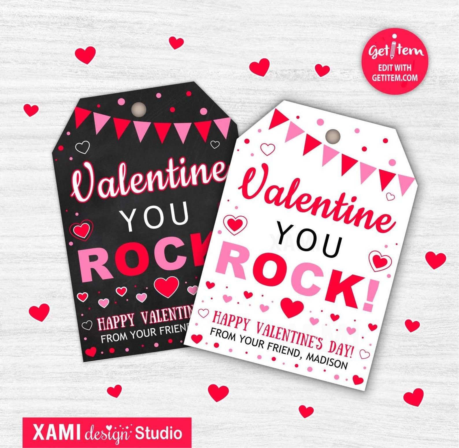 Editable Valentine You Rock Tag Classroom Rock Candy Tag Kids Classroom ...