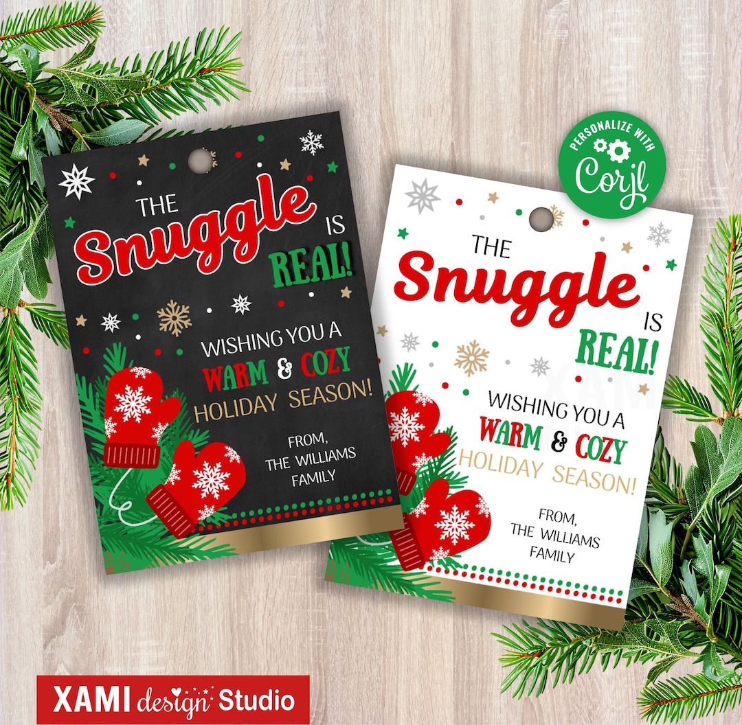 Editable the Snuggle is Real Gift Tag Christmas Gloves Gift Tag Office ...