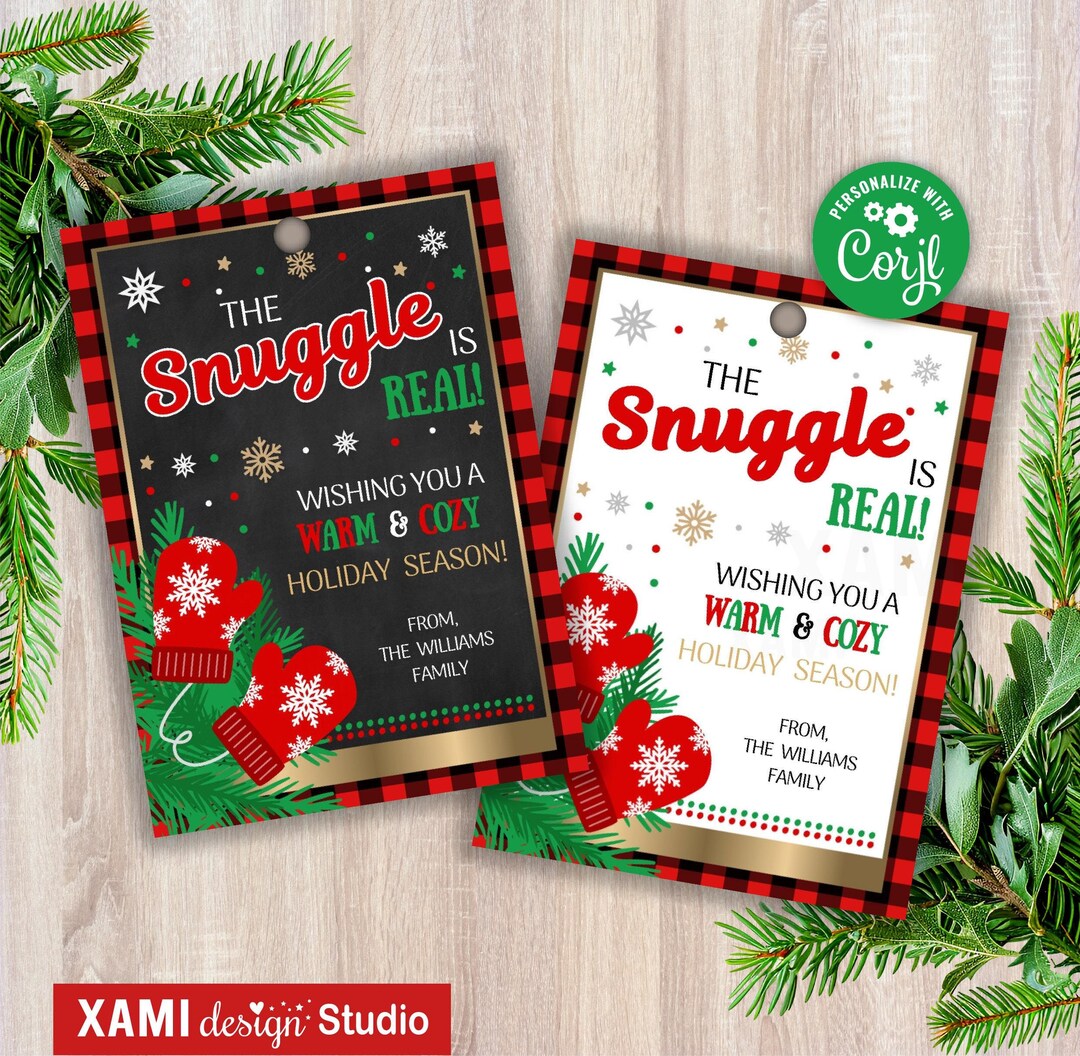Editable the Snuggle is Real Gift Tag Christmas Gloves Gift Tag Office ...