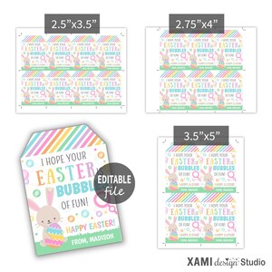 Editable Easter Bubbles Tag Bubbles of Fun Kids Easter Class Gift Tag ...