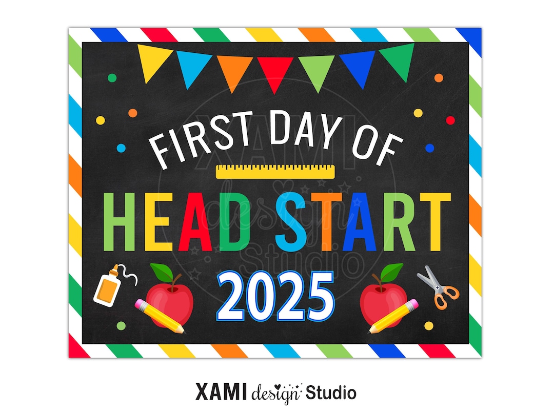 First Day of Head Start Sign 2025 Photo Prop Boy Kids First Day of ...