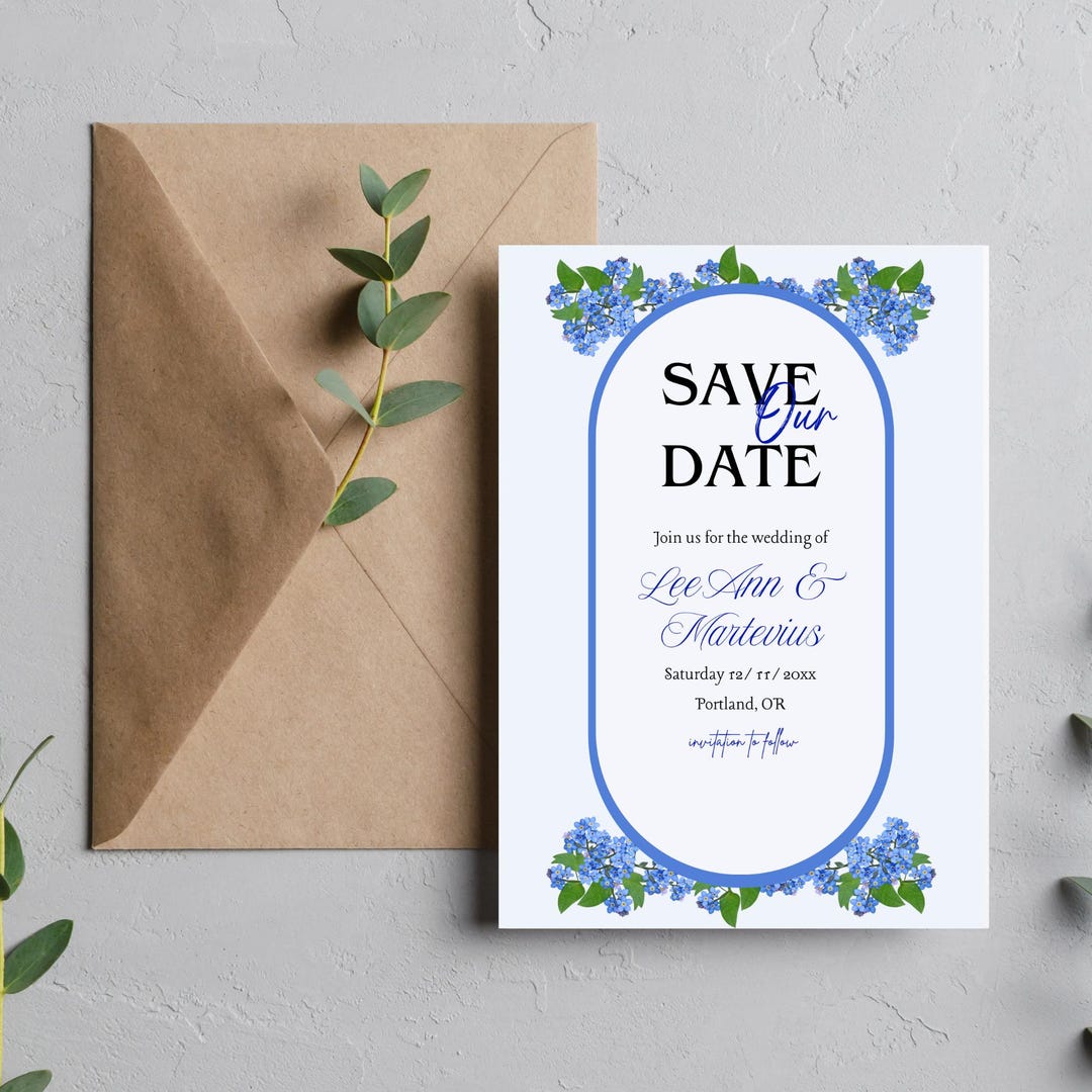 Elegant Save the Dates - Editable Canva Template - Etsy
