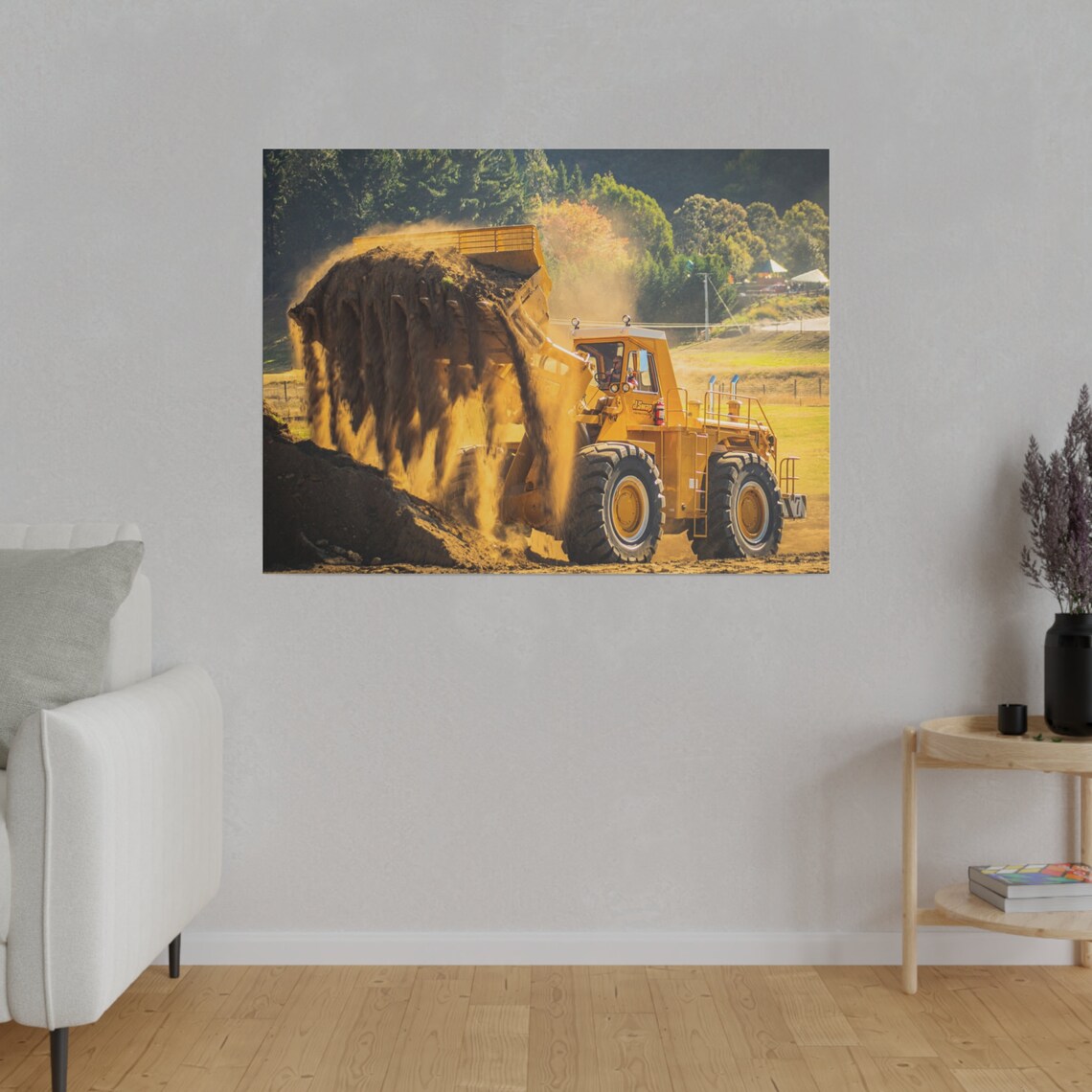 Canvas Print, Caterpillar 992B Loader Working, Classic Earthmoving Wall ...