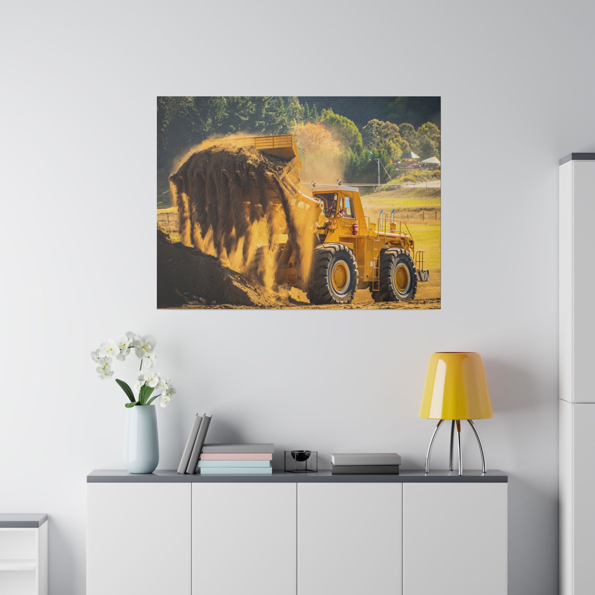 Canvas Print, Caterpillar 992B Loader Working, Classic Earthmoving Wall ...
