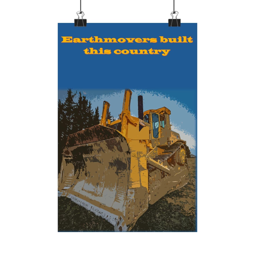 One Cat D10 Dozer Earth Movers Poster, Construction Machinery Art Print ...