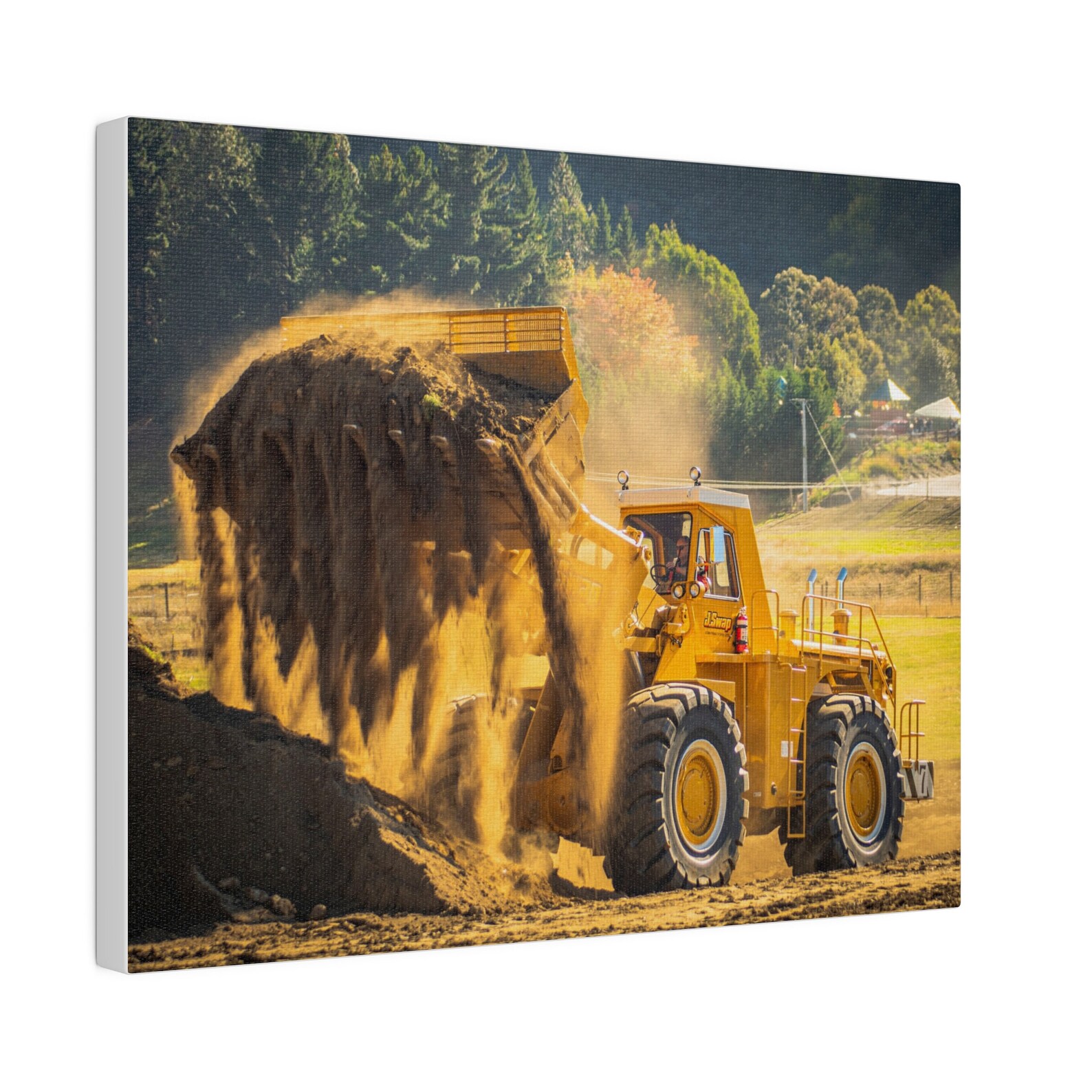 Canvas Print, Caterpillar 992B Loader Working, Classic Earthmoving Wall ...