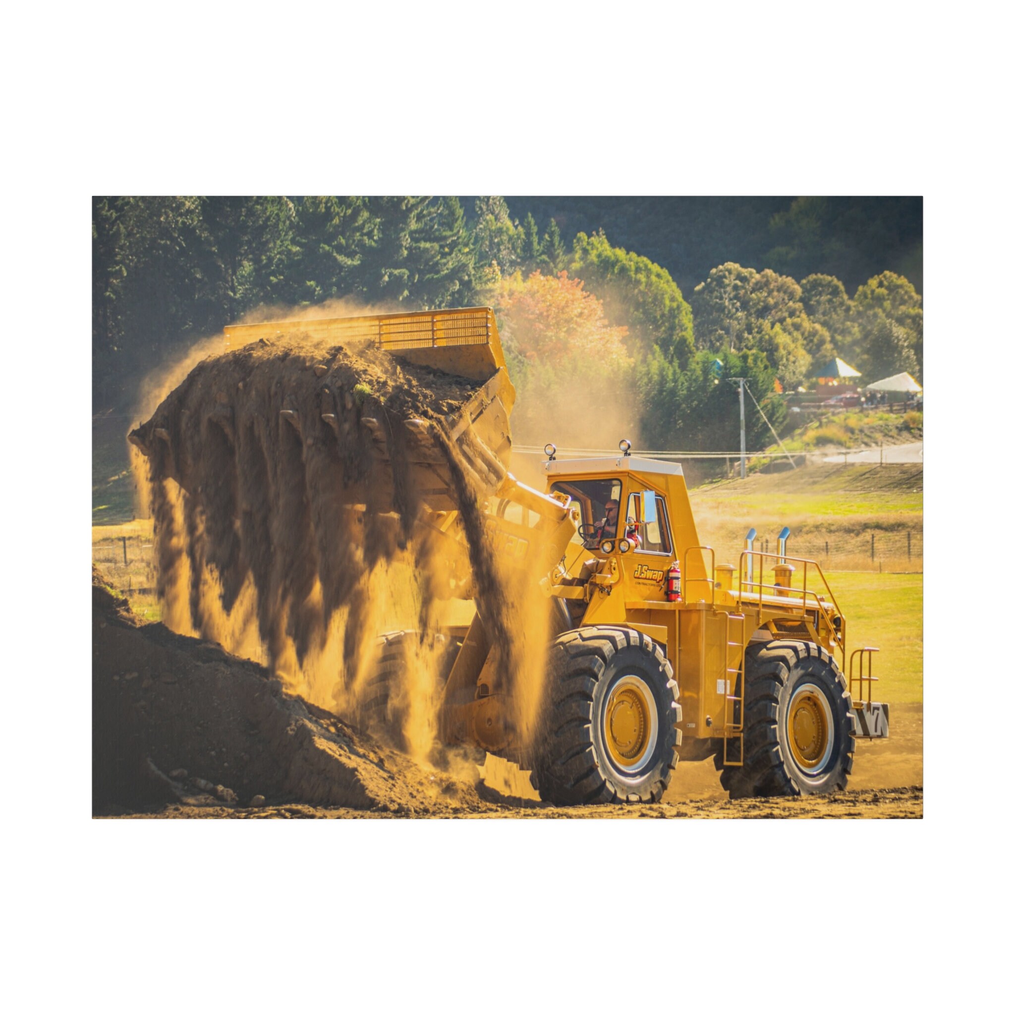 Canvas Print, Caterpillar 992B Loader Working, Classic Earthmoving Wall ...