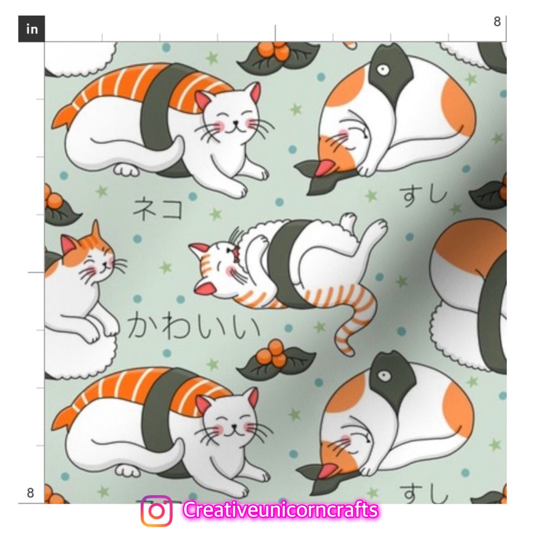 Custom Kawaii Cat Sushi Roll Skirt With Pockets - Etsy
