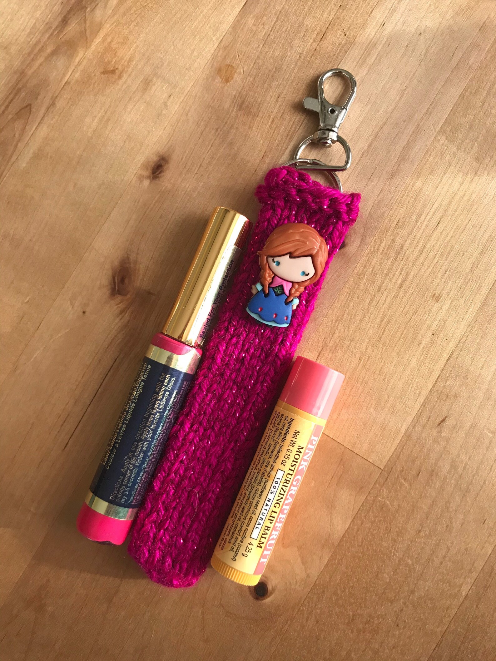 Disney Frozen Anna Chapstick Lip Balm Holder Cozy Keychain - Etsy