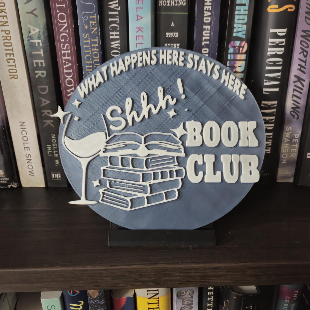 Book Club Sign With Stand | 3D Printed PLA Decorative Sign | Perfect ...