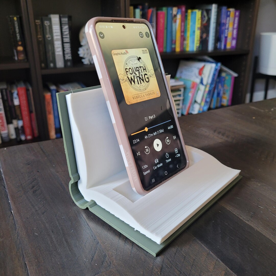 Open Book Phone Holder | 3D Printed Desk Accessory | PLA Phone Stand ...