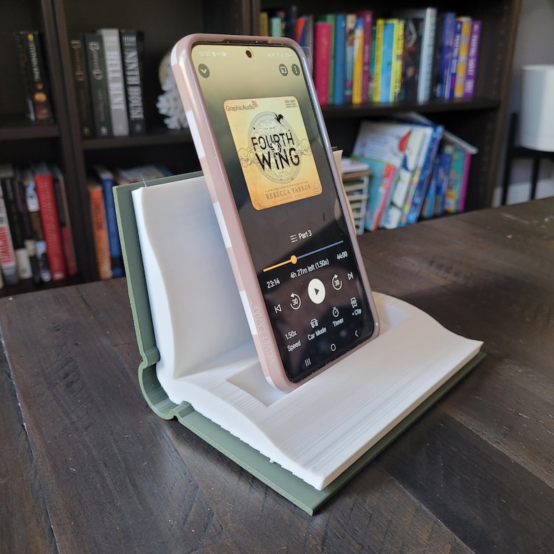 Open Book Phone Holder | 3D Printed Desk Accessory | PLA Phone Stand ...