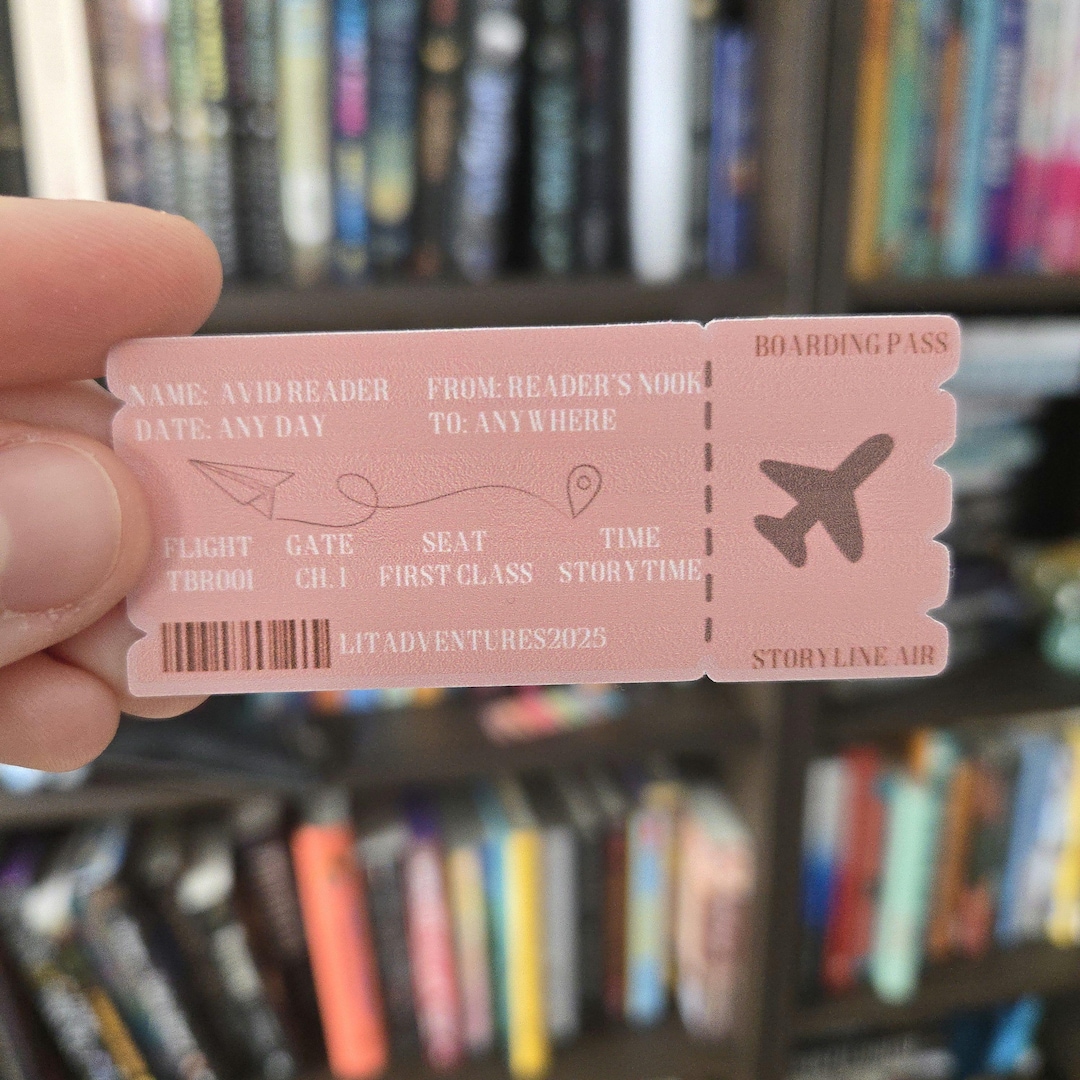 Plane Ticket Sticker MATTE – "ticket to a Book" – A Bookish Accessory ...