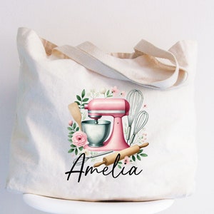 Personalized Baking Tote Bag, Custom Baking Mixer Gift Bags, Customized ...