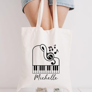 Personalized Piano Tote Bag, Custom Music Teacher Gift - Etsy