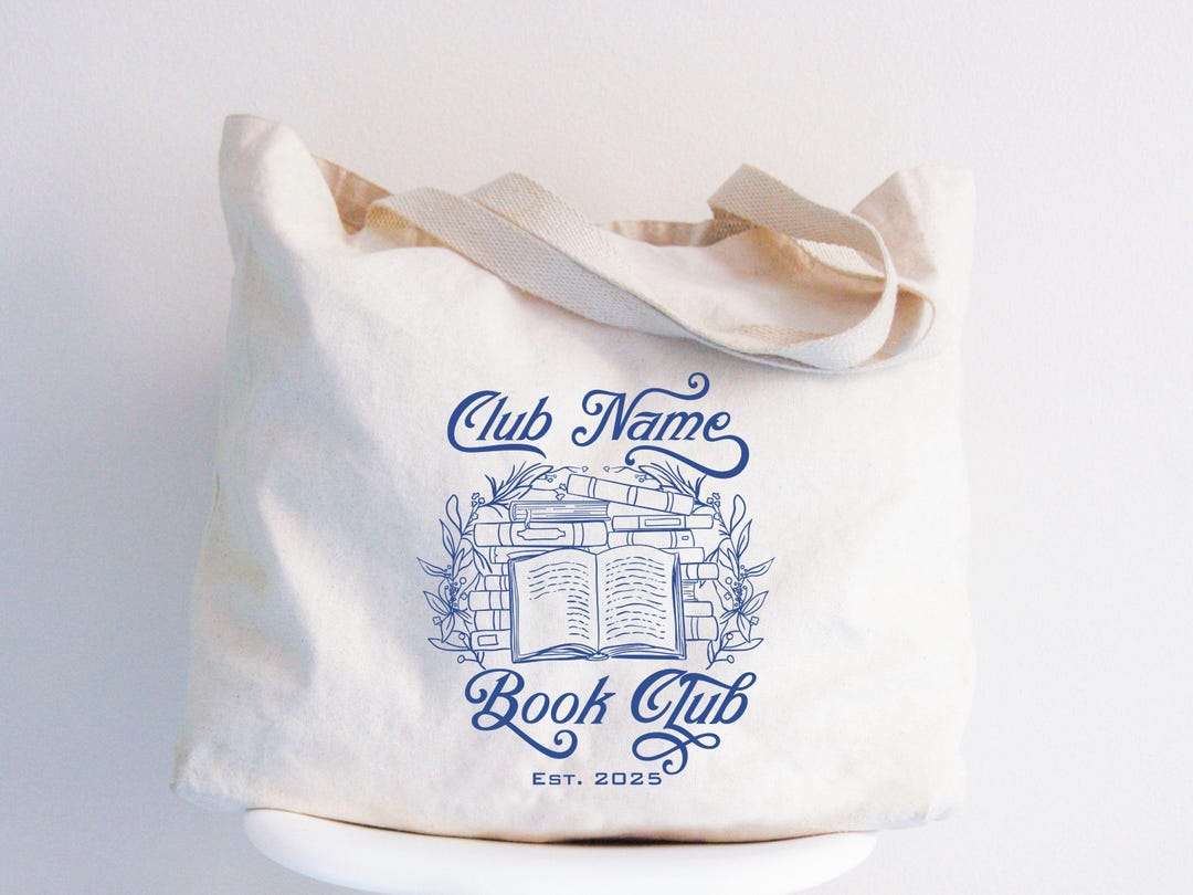 Custom Book Club Tote Bag, Personalized Bookworm Gift - Etsy