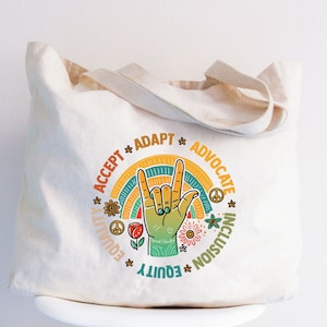 Motivational Awareness Therapist Tote Bag, Autism Gift Positive Message ...