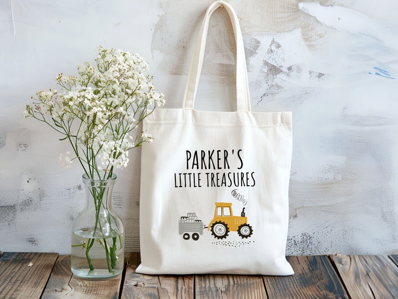 Custom Tractor Canvas Tote Bag: Personalized Farmer Gift - Etsy