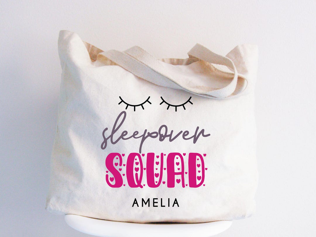 Custom Sleepover Squad Tote Bag, Personalized Party Favor - Etsy