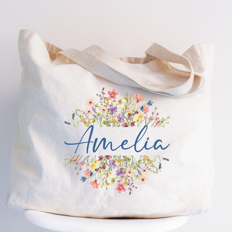 Bridal Tote Bag Floral - Etsy