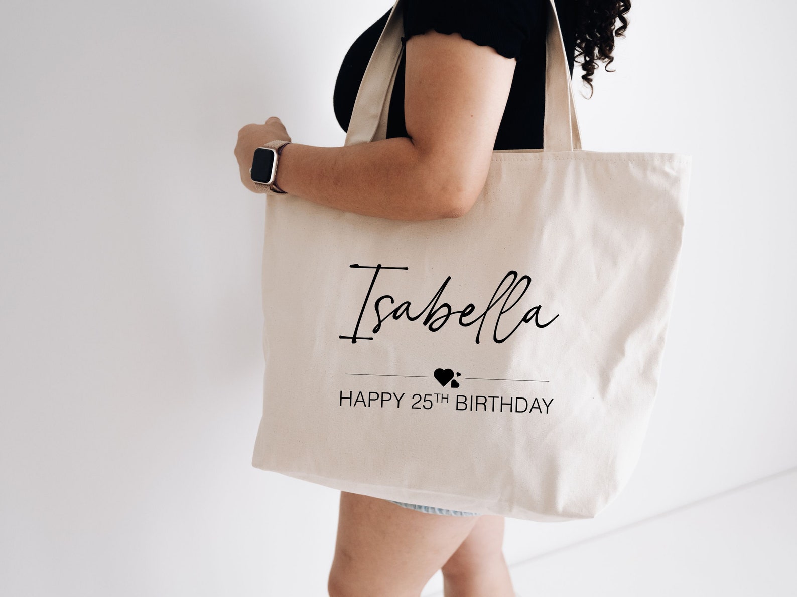 Personalized Birthday Canvas Tote Bag, Custom Heart Gift - Etsy