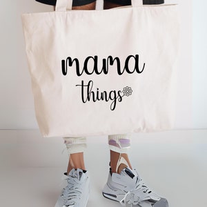 Custom "mama Things" Tote Bag, Personalized Gift for Grandma - Etsy