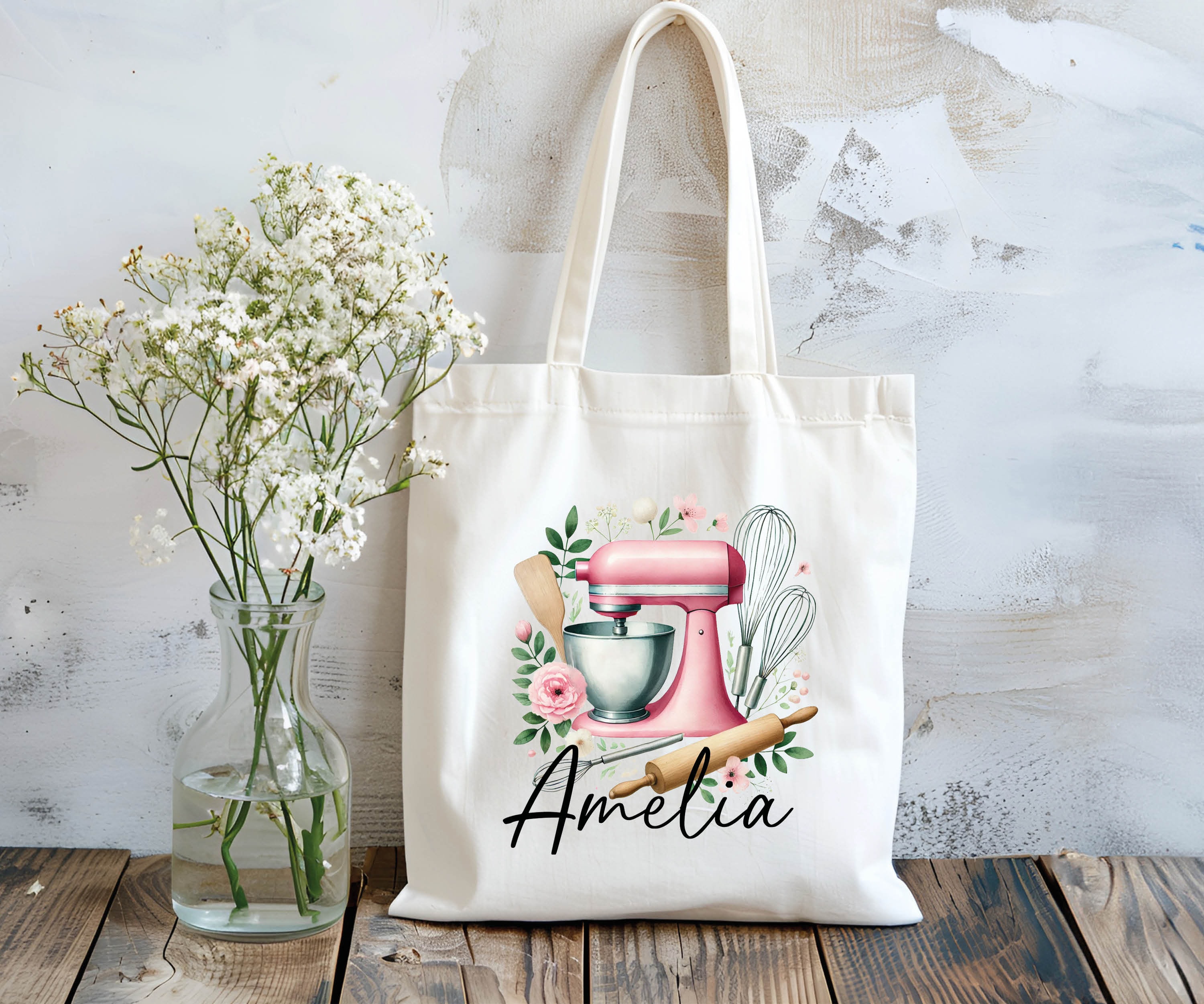 Personalized Baking Tote Bag, Custom Baking Mixer Gift Bags, Customized ...