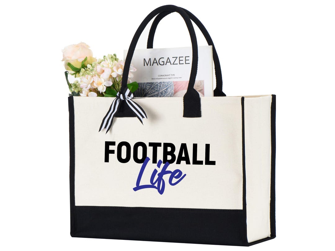 Football Life Cornered Tote Bag, Football Coach Gift, Player Bag, Game ...