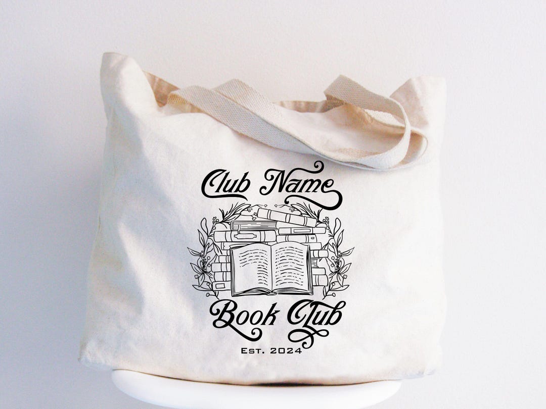 Custom Book Club Tote Bag, Personalized Reading Club Gift, Bookworm ...