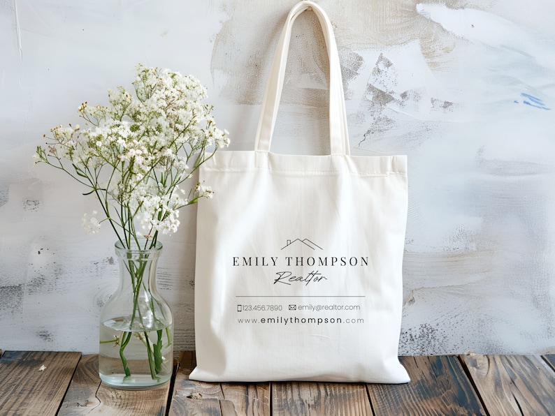 Custom Realtor Tote Bag, Personalized Business Gift Bag, Customized ...