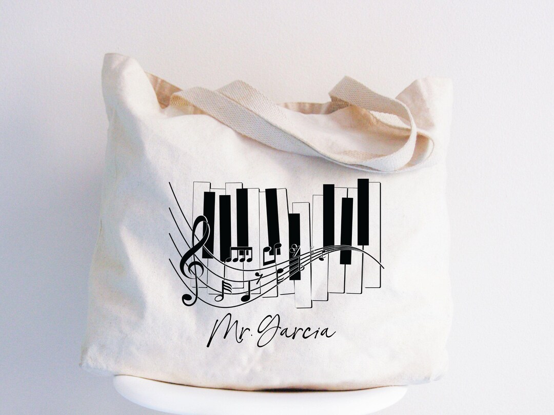 Personalized Music Teacher Tote Bag, Musician Tote, Piano Tote Bag ...
