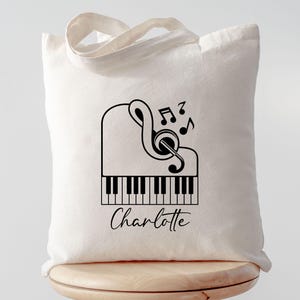 Personalized Piano Tote Bag, Custom Music Teacher Gift - Etsy